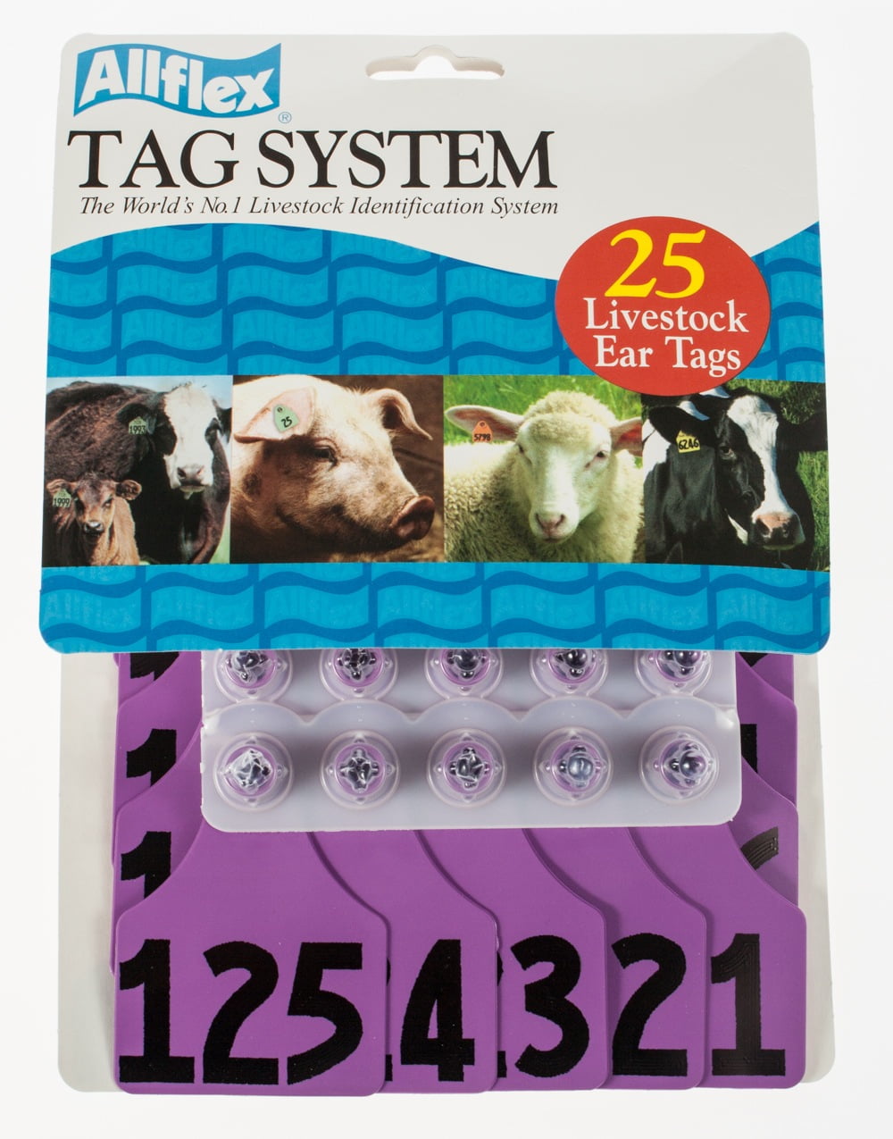 Allflex Global Ear Tag, 3" x 2.25", Large, Purple, [101-125] - Walmart.com