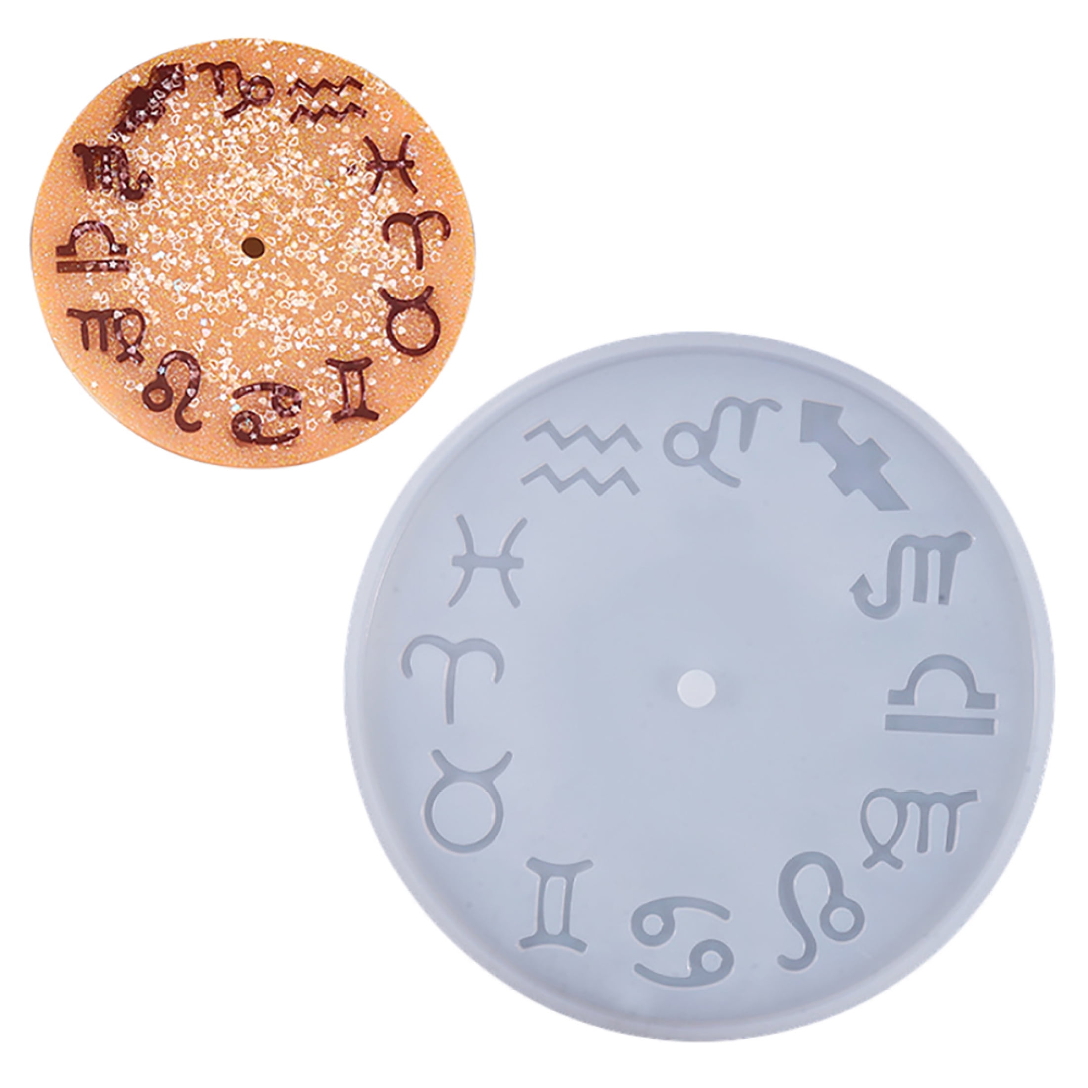 LICHENGTAI Round Epoxy Silicone Wall Clock Roman Arabic Numeral Clock ...