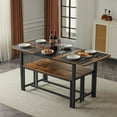 Ktaxon Extendable Dinner Table for 6 Dining Room Table Set Rectangle ...