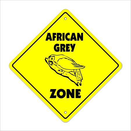 African Grey Crossing Sign Zone Xing | Indoor/Outdoor | 14" Tall ...