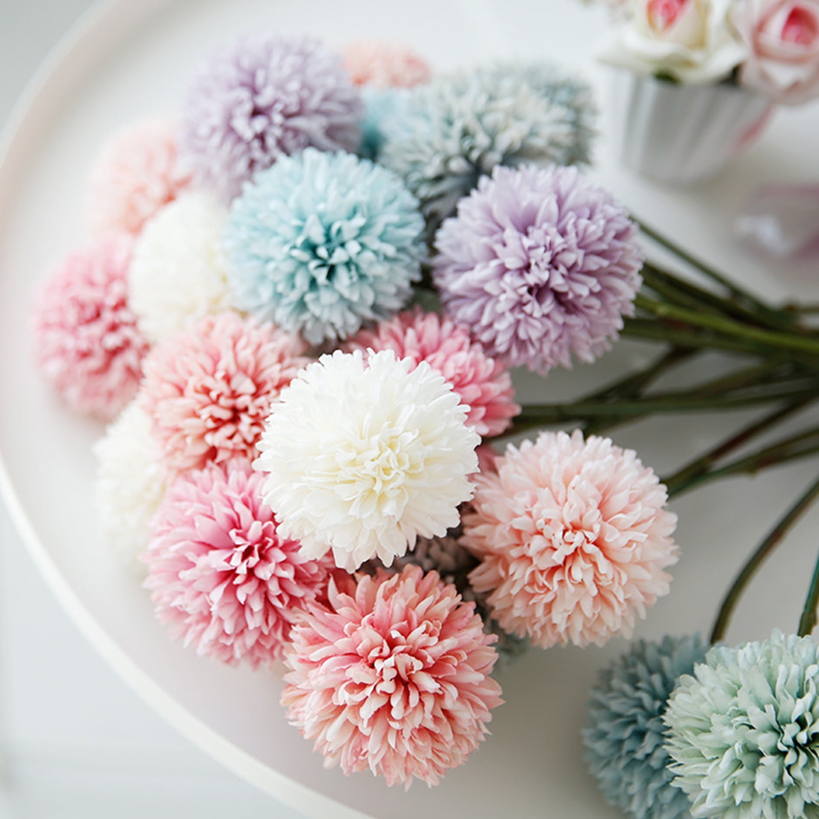 Travelwant 3Packs Artificial Flowers, Faux Flowers Fake Soft ...