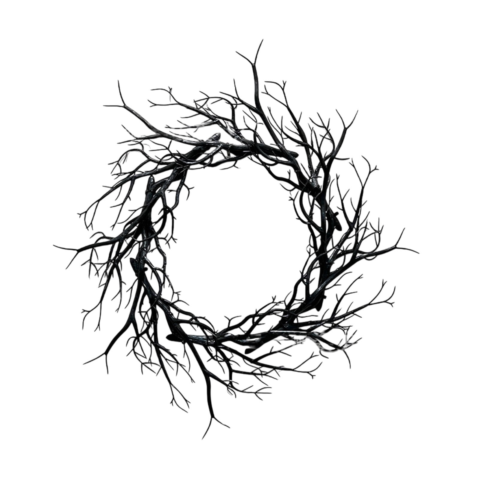 B Black Twig Wreath With Circular Design For Halloween - Walmart.ca