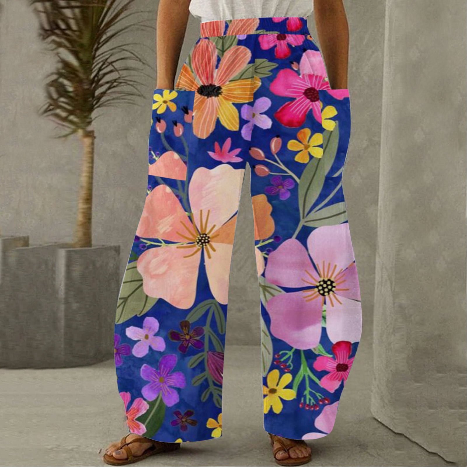 SELONE Linen Pants for Women High Waist Petite Drawstring With Pockets ...