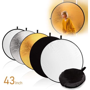 Neewer 43" 110cm 5-in-1 Foldable Photo Light Reflector Panel - Walmart.com