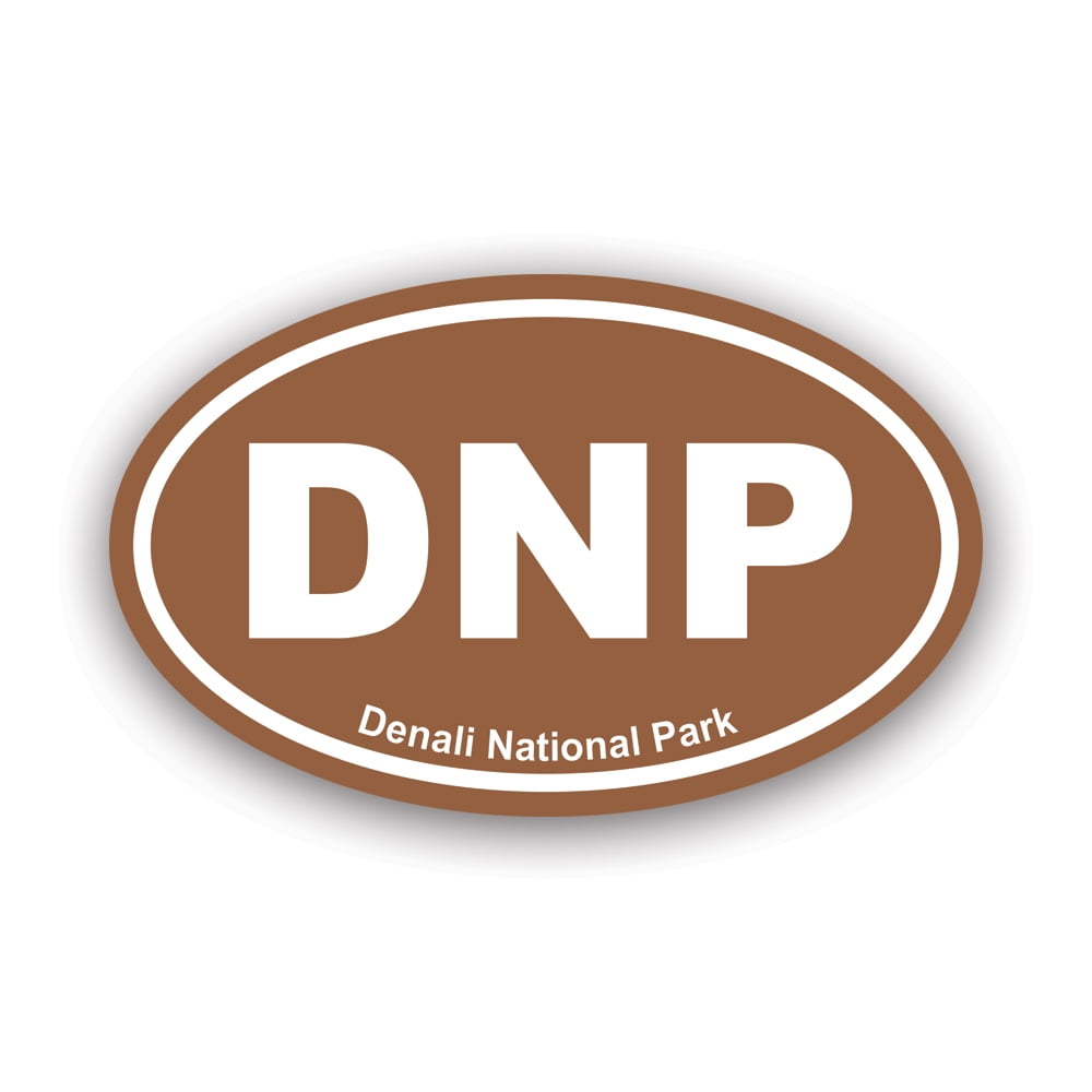 Denali National Park Brown Oval Sticker Decal - Self Adhesive Vinyl ...