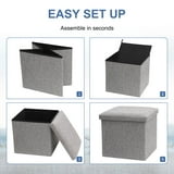 Aceur 12'' Foldable Storage Ottoman Cube, Footrest, Padded Seat, Space ...