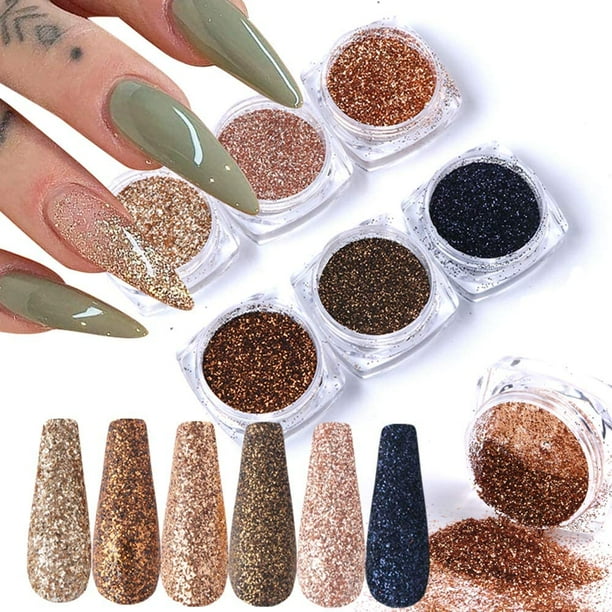 Glitter Powder Nail Designs