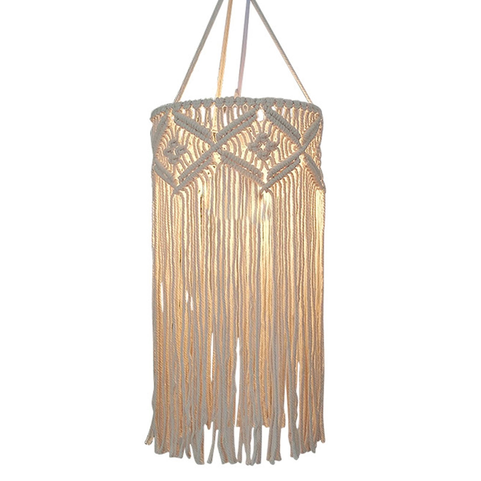 Macrame Lamp Shade Lampshade Handmade Woven Bohemian Style Hanging ...