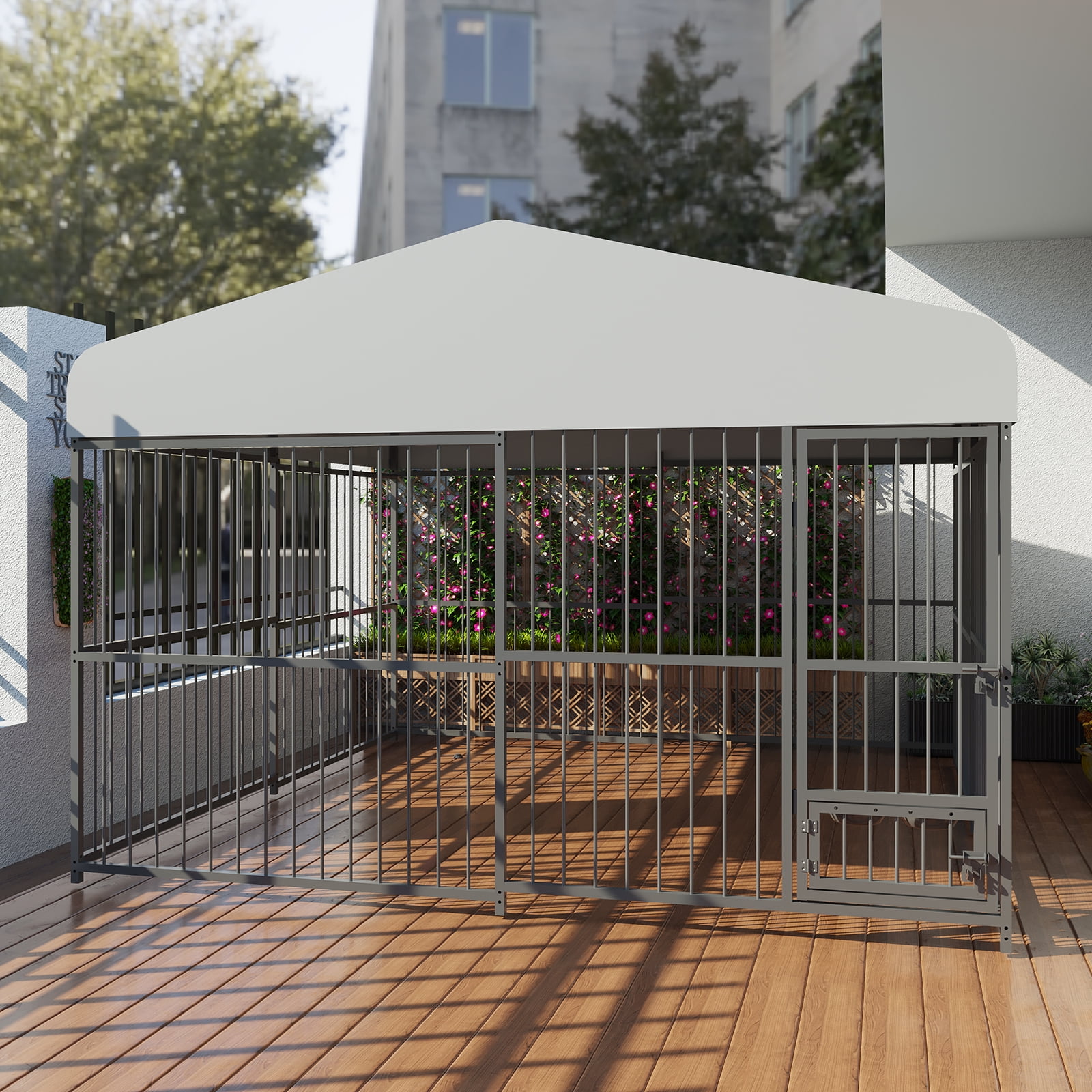 Click here for Ourlova Outdoor Dog Kennel 10x10x6 Ft Metal Dog Ke... prices