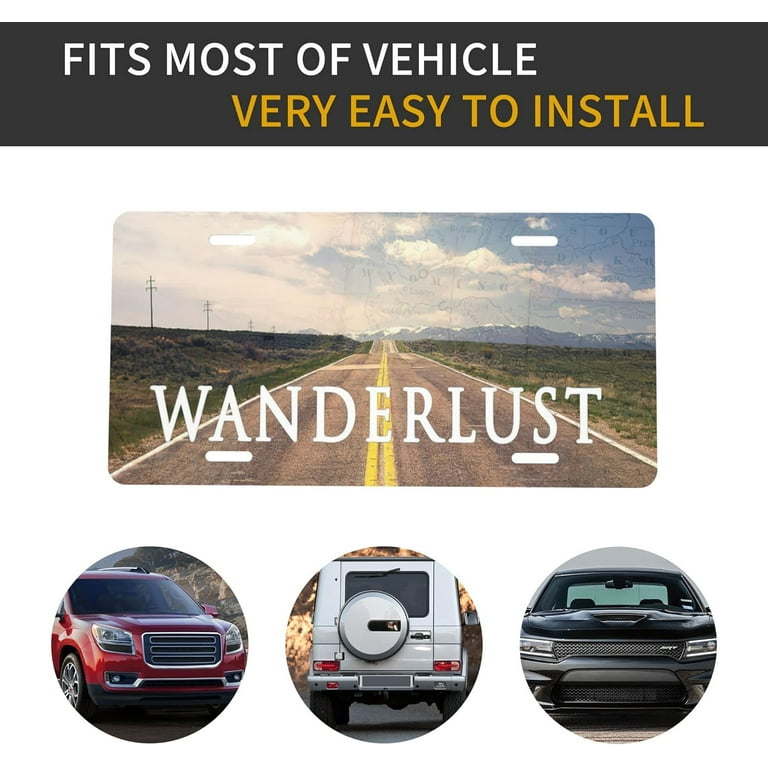 Front License Plate Camping Gear And RV Pattern Car Decorative ,Vanity ...