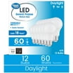 Great Value 18YR A19 LED Light Bulb, 9W 60W Equivalent, Dimmable Daylight, E26 Medium Base, 12 ...