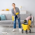Mop Bucket with Wringer on Wheels for Floor Cleaning, 27.5 Quart Down ...