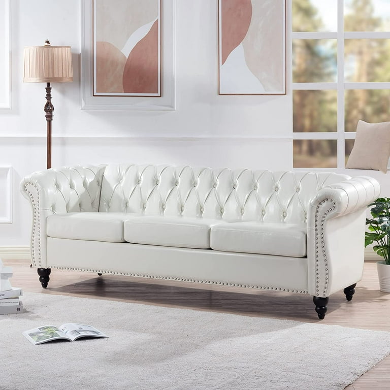 Off White Leather Sofa | Baci Living Room