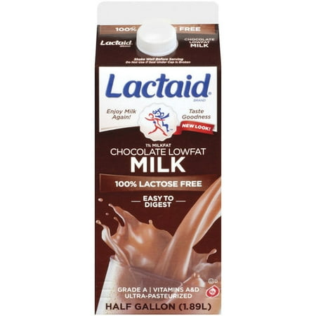 Lactaid 100% Lactose Free Lowfat Chocolate Milk, .5 gal - Walmart.com