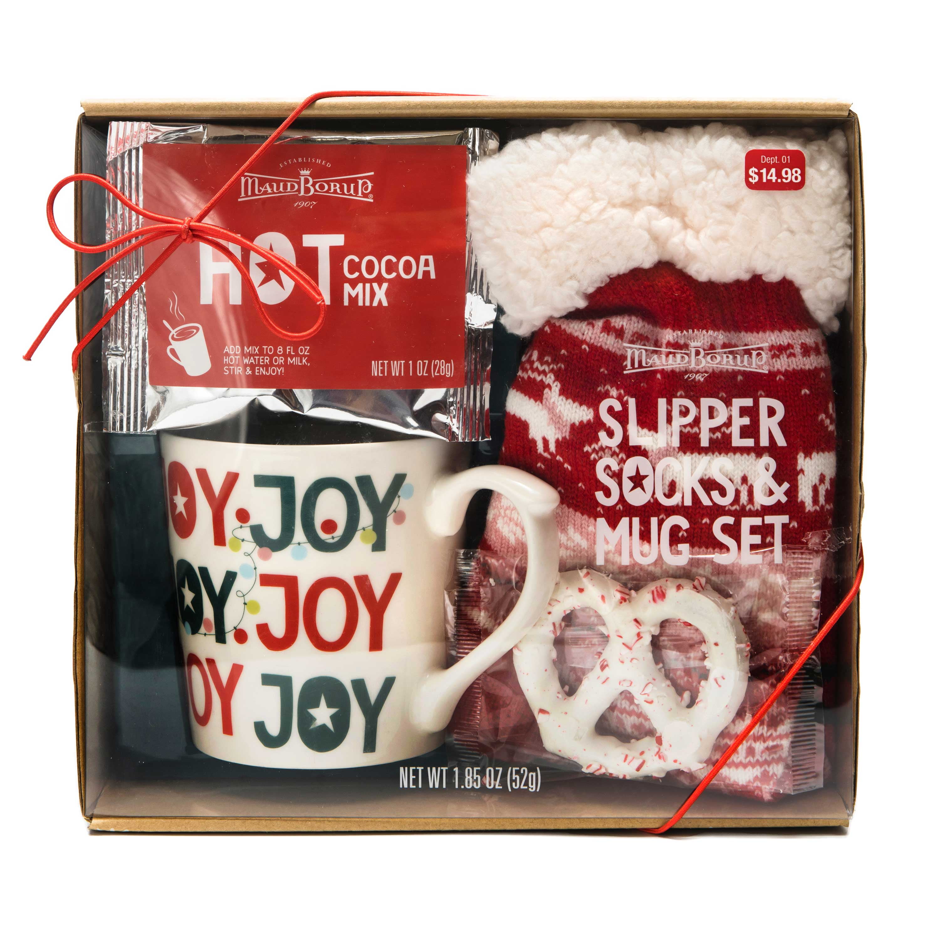 Maud Borup Slipper Socks & Mug Set with Hot Cocoa and Candy Cane ...