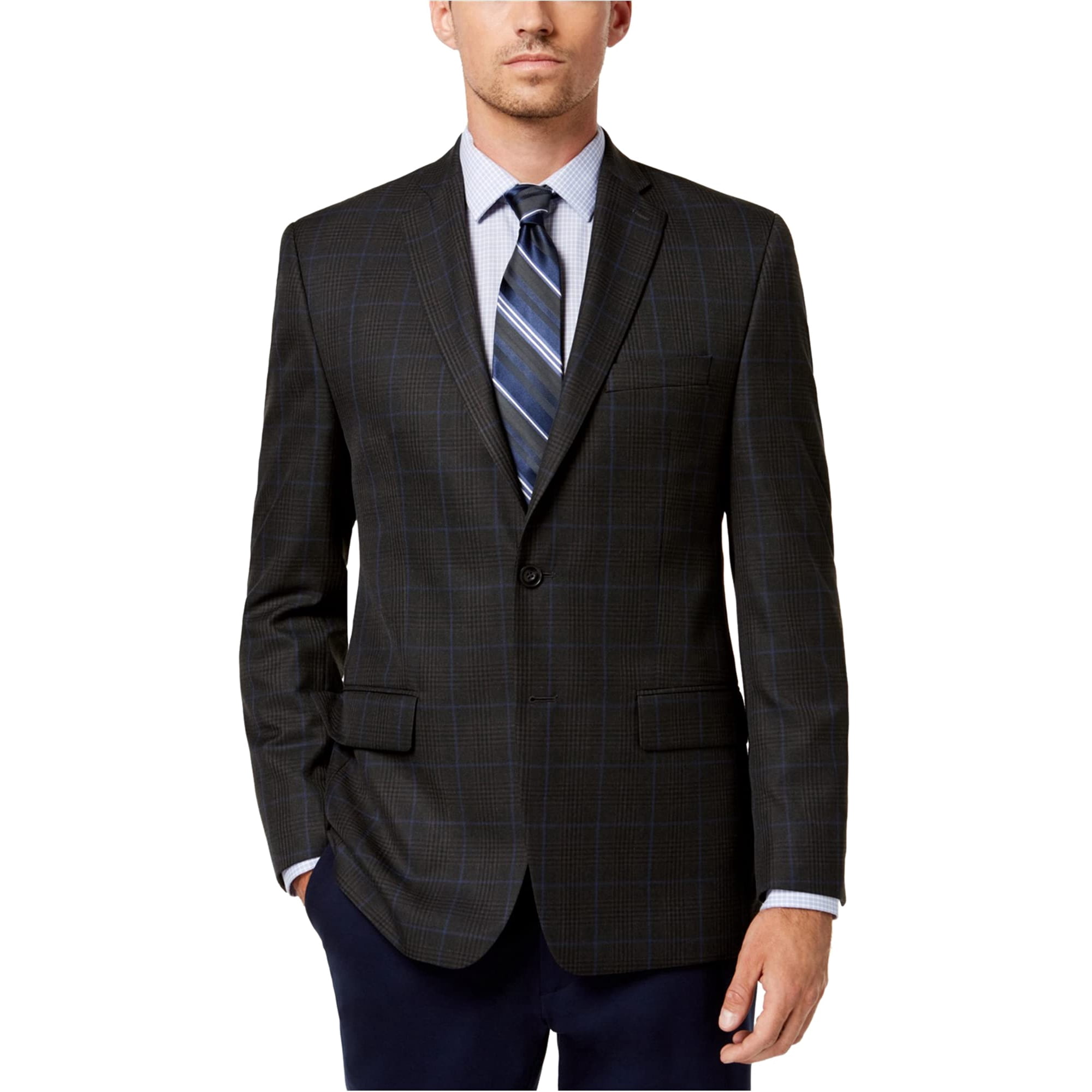 Michael Kors Mens Sport Coat Two Button Blazer Jacket Blue 42 Short Walmart