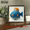 2D Flat, Funny Blue Fish House Wall Decor - with Expressive Eyes ...