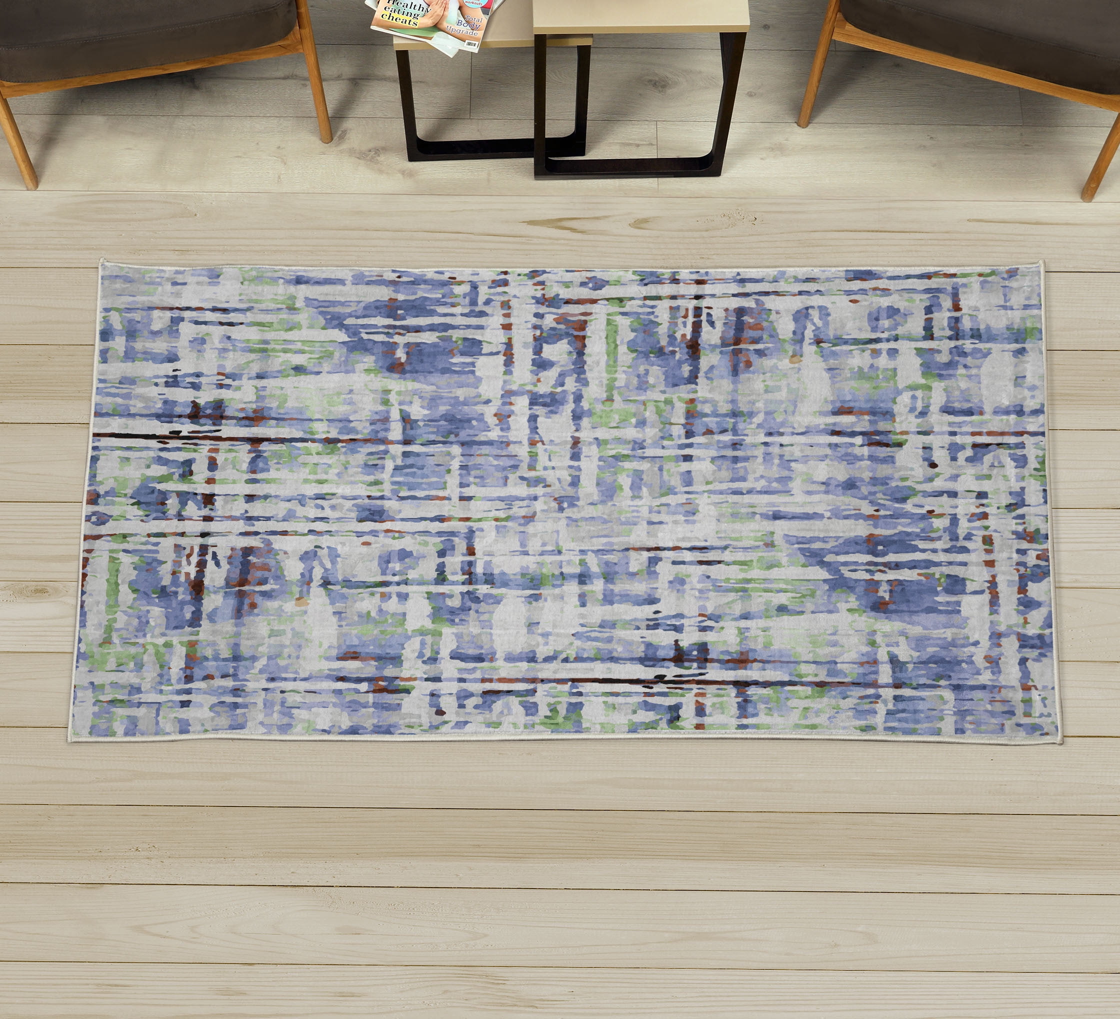 Grunge Decorative Rug, Abstract Paint Manifold Complicated Mixed and ...