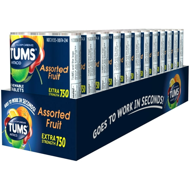 Tums® Extra Strength 750 Assorted Fruit Antacid Chewable Tablets 288 ct ...