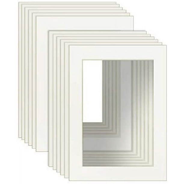 HSHDLDF 5x7" White Picture Mats with Core Bevel Cut Frame Mattes for ...