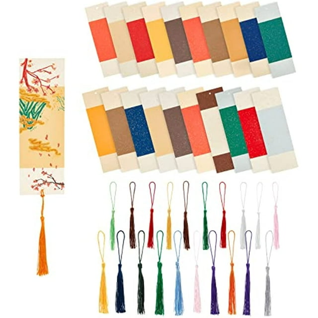 Paper Calligraphy Bookmark 20pcs 8.2x2.7 7x2.3 Inch Rectangle Blank ...