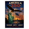 Affixzi America 250 Years Unity Liberty Poster, Patriotic USA Wall Art ...