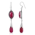 Natural Ruby Dangle Earrings in 925 Sterling Silver – Handmade Marquise ...