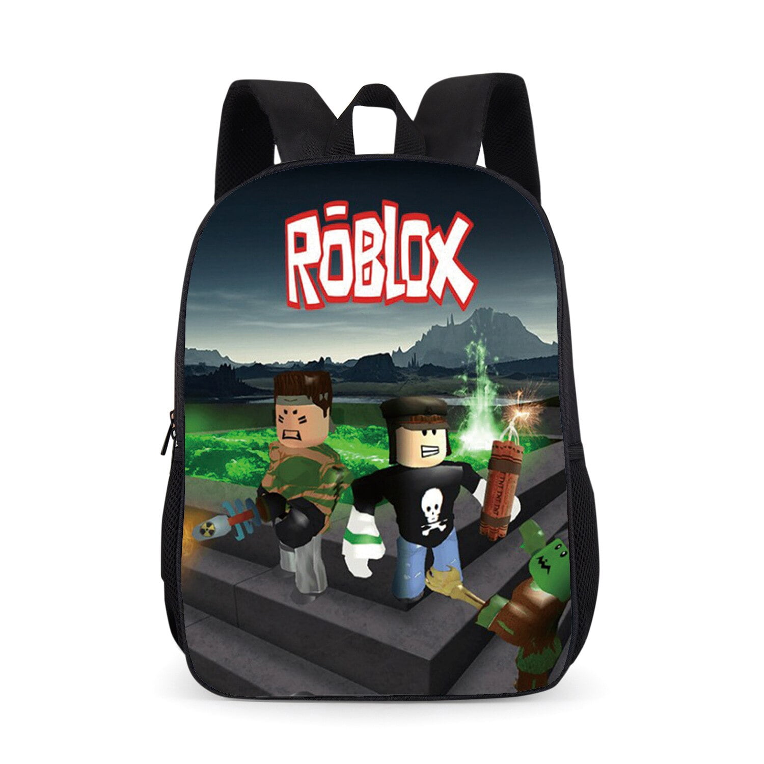 Roblox-mochila de poliéster de gran capacidad para estudiantes de ...