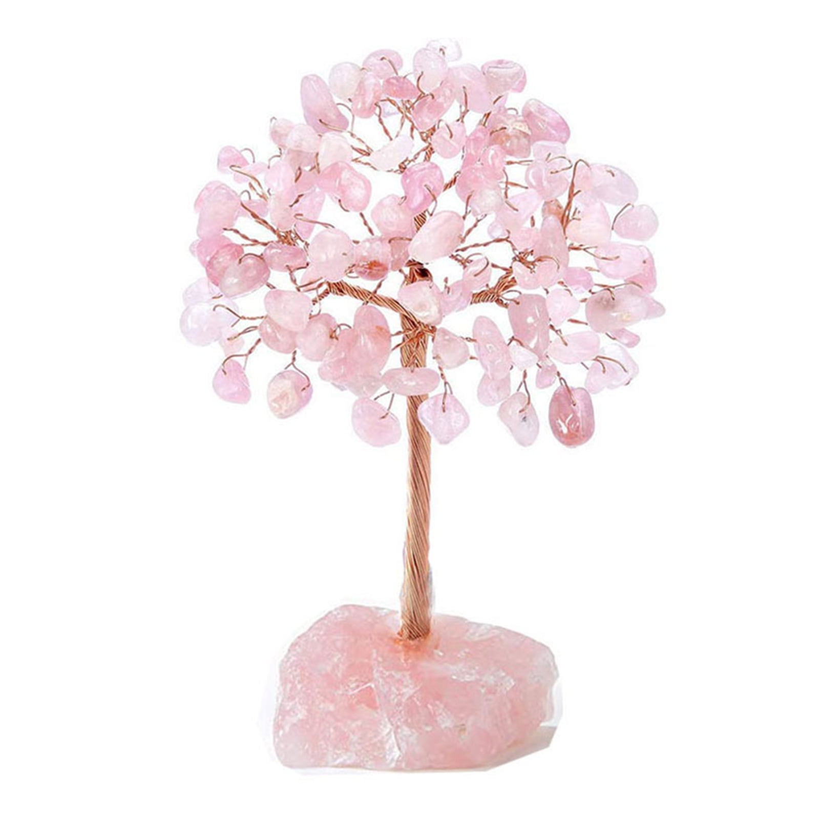 PERZOE Rose Quartz Lucky Tree Good Meaning Handmade Home Decor with ...
