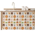 Cartoon Animal Cabinet Curtains 28" W x 51" L, Lion Tiger Monkey Zebra ...