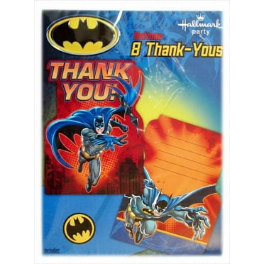Amscan Batman Thank You Note Greeting Cards, Multicolor, 1 Pack ...