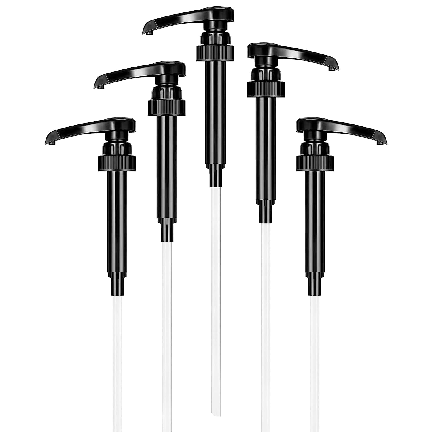 5-Pack Black Little Squirt Syrup Pumps for Coffee Syrup Bottles, Fits ...
