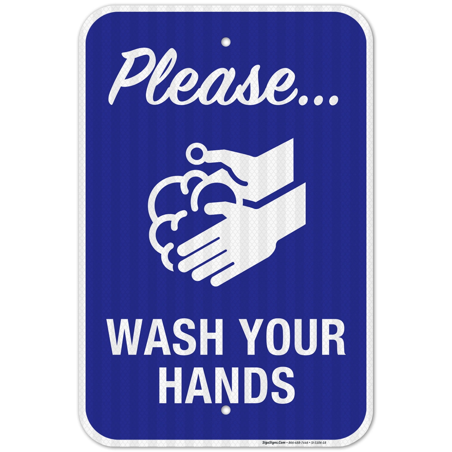 Hand Washing Sign, Please Wash Your Hands Sign, - Walmart.com