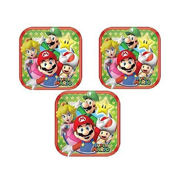 Super Mario Square Dessert Plates 7 (24 Pieces) - Walmart.com - Walmart.com