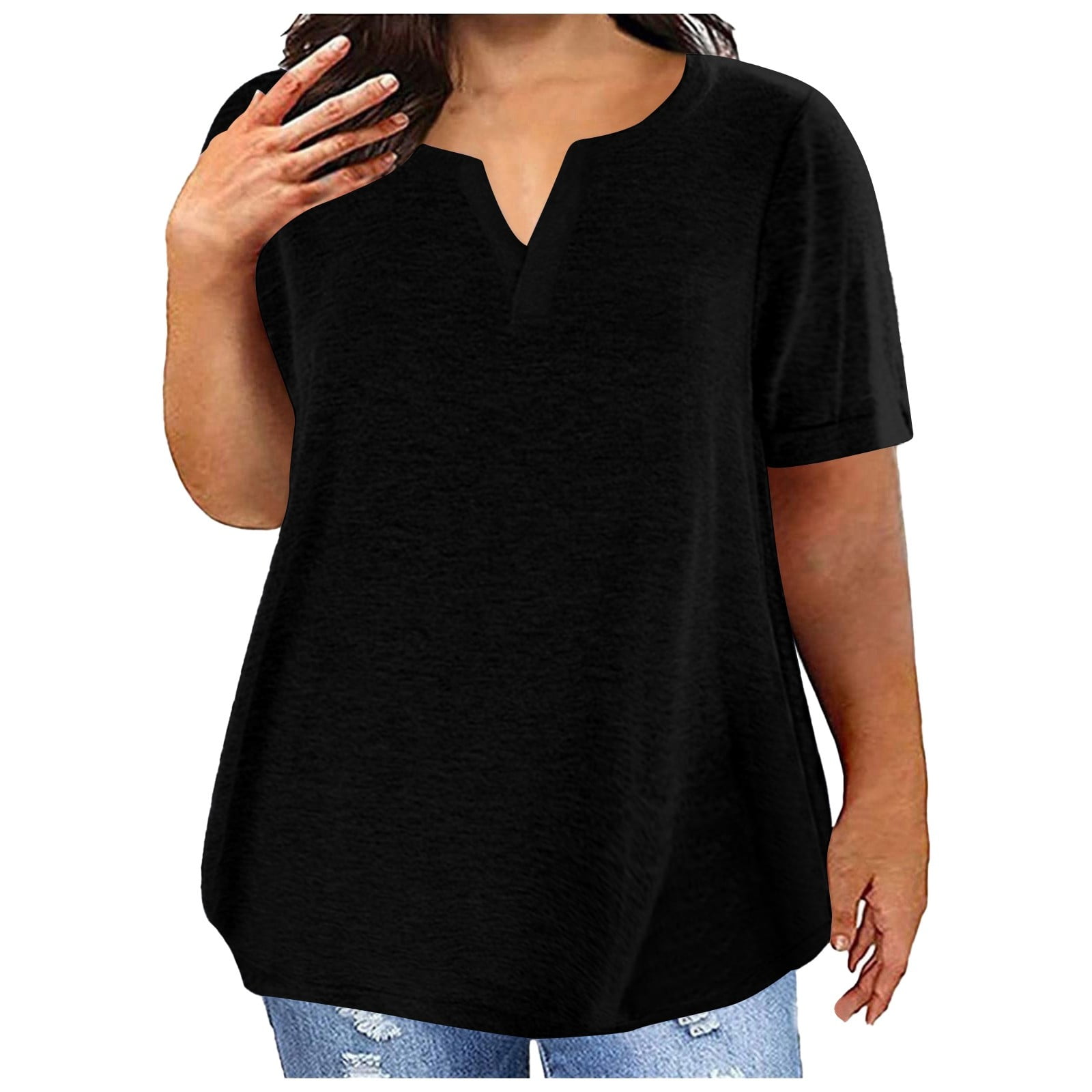 Click here for Shixiaoo Plus Size Tops For Women Fashion V Neck S... prices