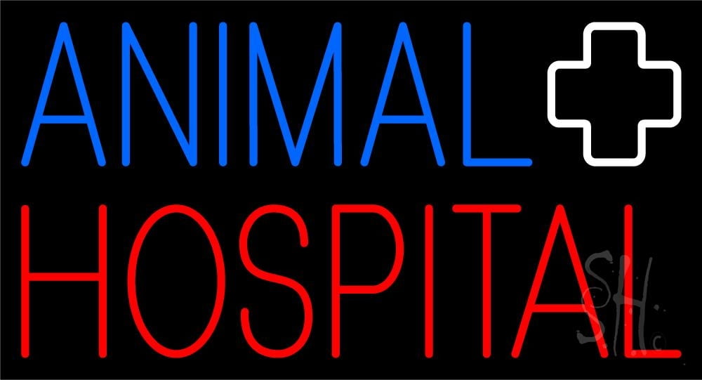 Animal Hospital with Logo LED Neon Sign 20" Tall x 37" Wide - inches ...