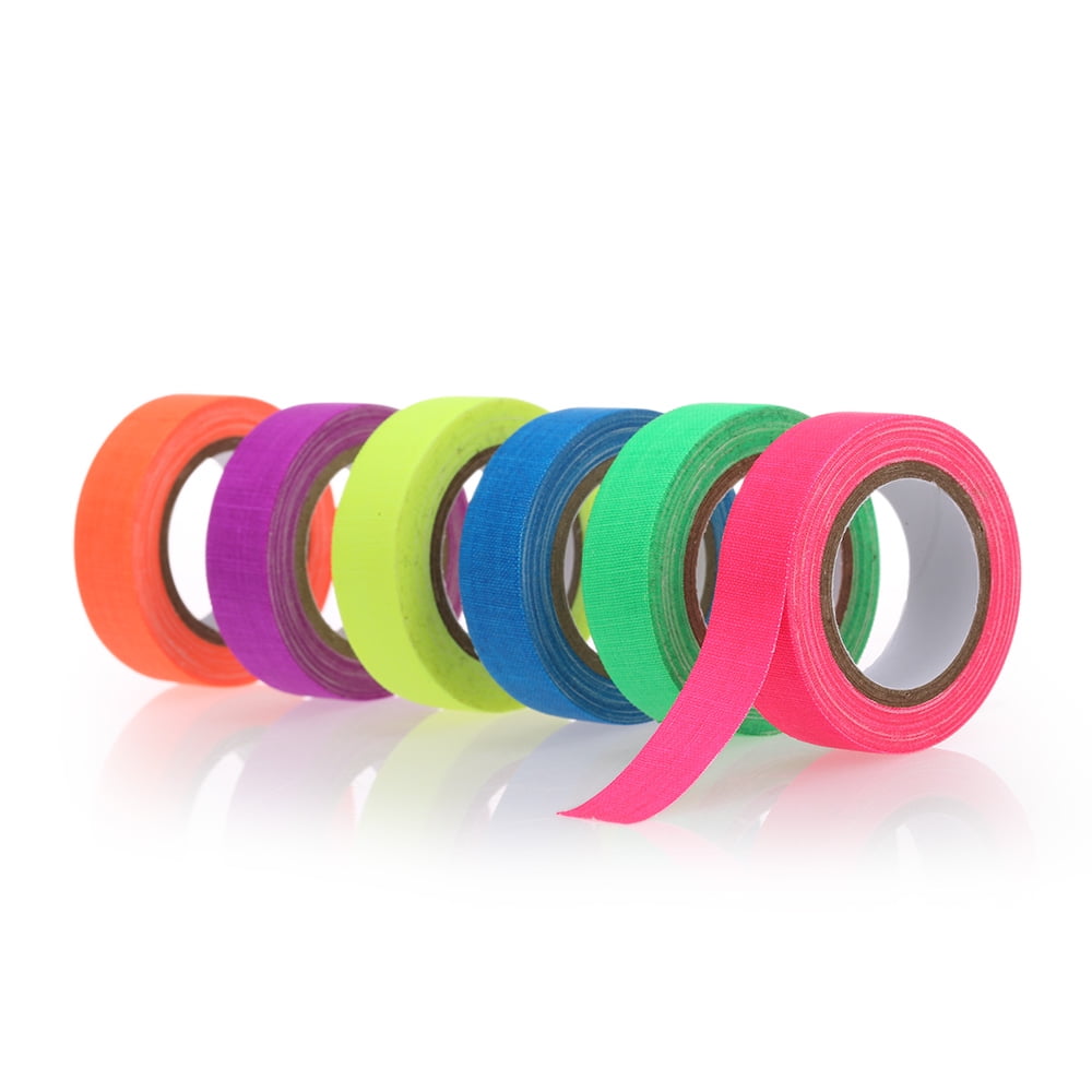 6PCS UV Backlight Tape Reactive Fluorescent Cloth Tape Neon Gaffer Tape ...