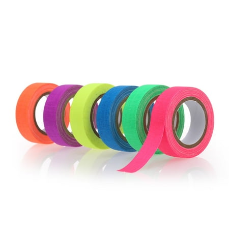 6PCS UV Backlight Tape Reactive Fluorescent Cloth Tape Neon Gaffer Tape ...