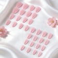 32Pieces Glossy Fake Nails Short Oval Design ABS Artificial Nails ...