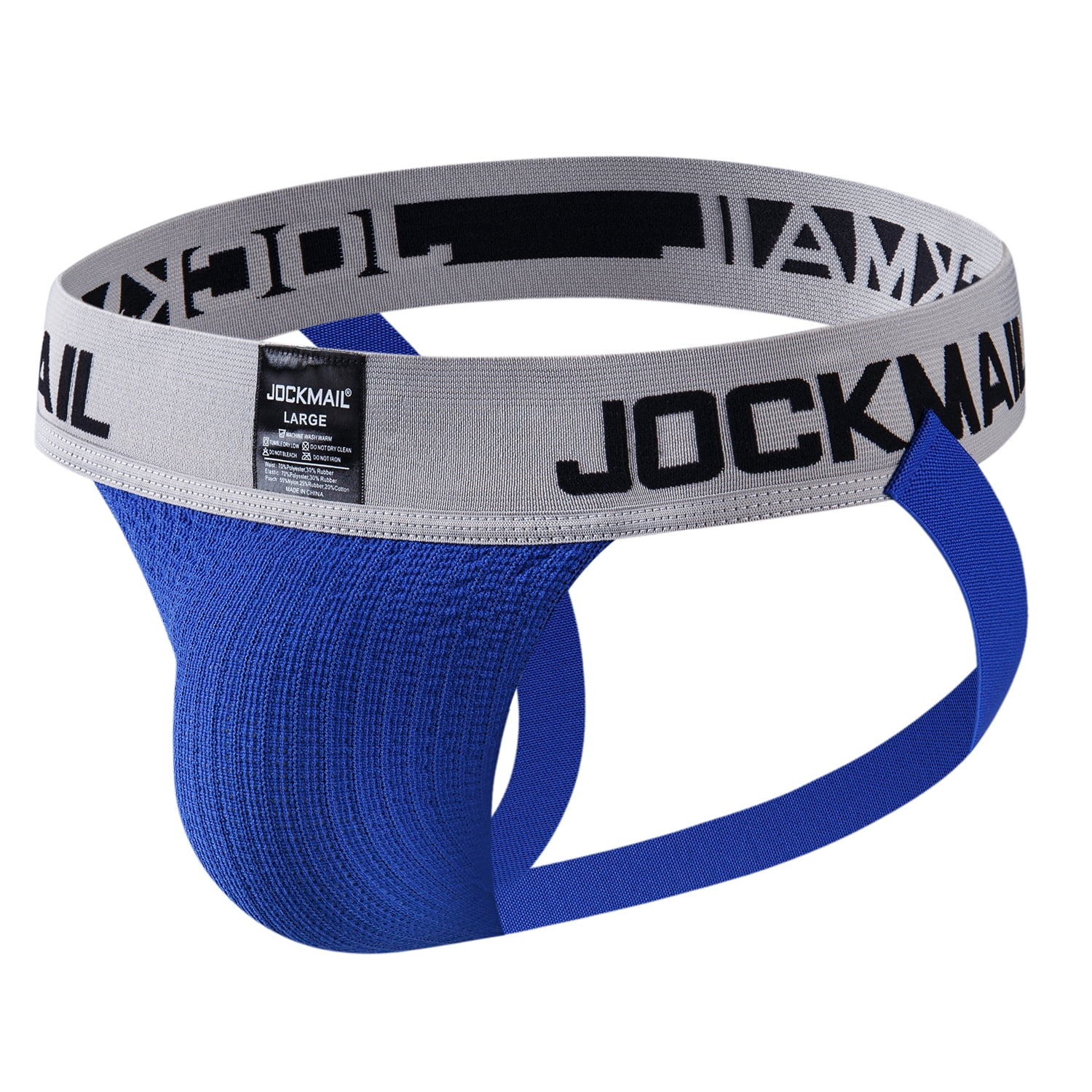 Mizok Mens Jockstraps Sexy Jock Strap Breathable Mesh Underwear Blue