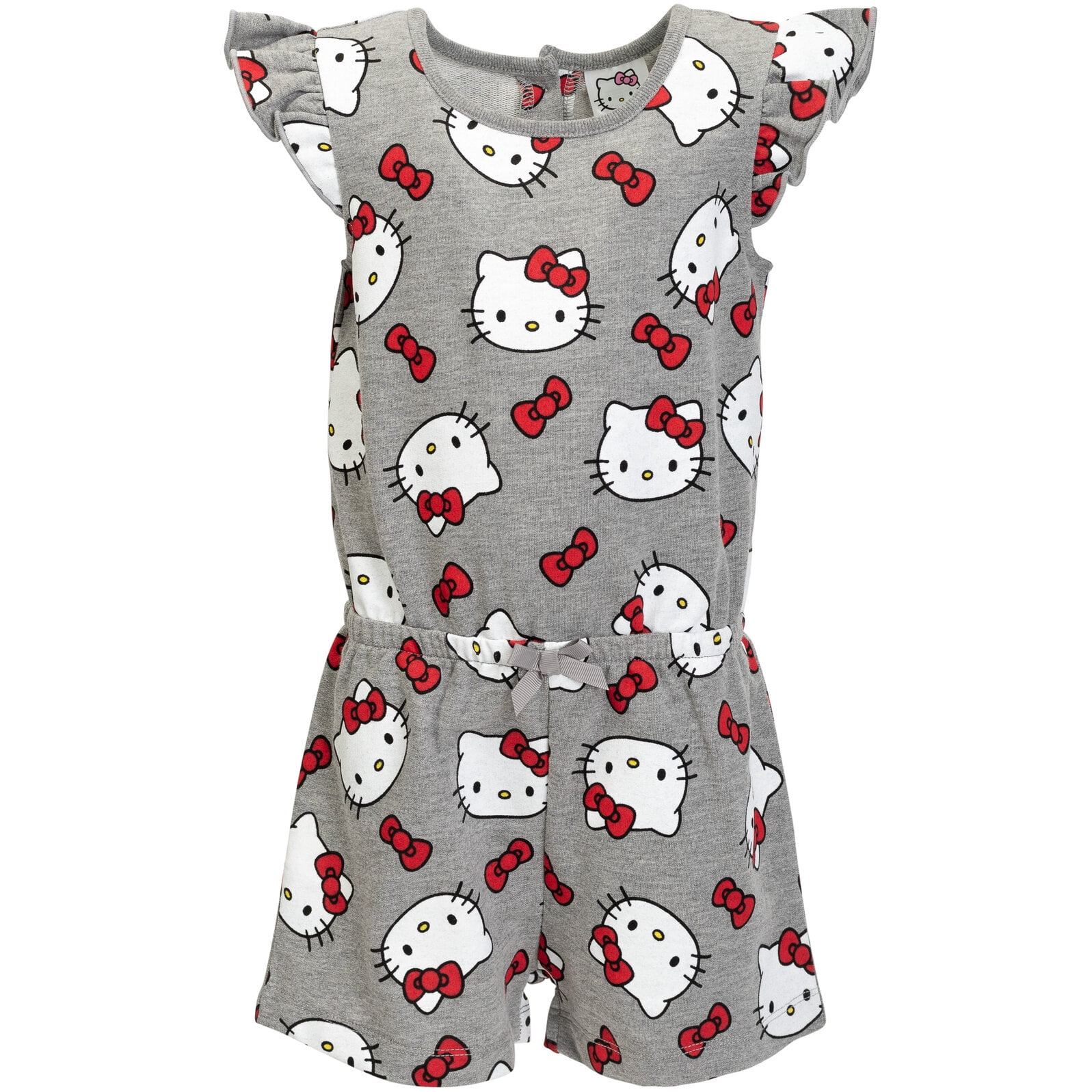 Hello Kitty Toddler Girls French Terry Sleeveless Romper Toddler to Big ...