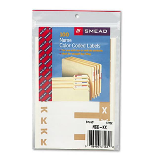 Smead 67162 Alpha-Z Color-Coded First Letter Name Labels- K & X- Light ...