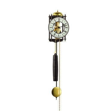 Hermle 25" Gold and White Skeleton Pendulum Wall Clock with Roman ...