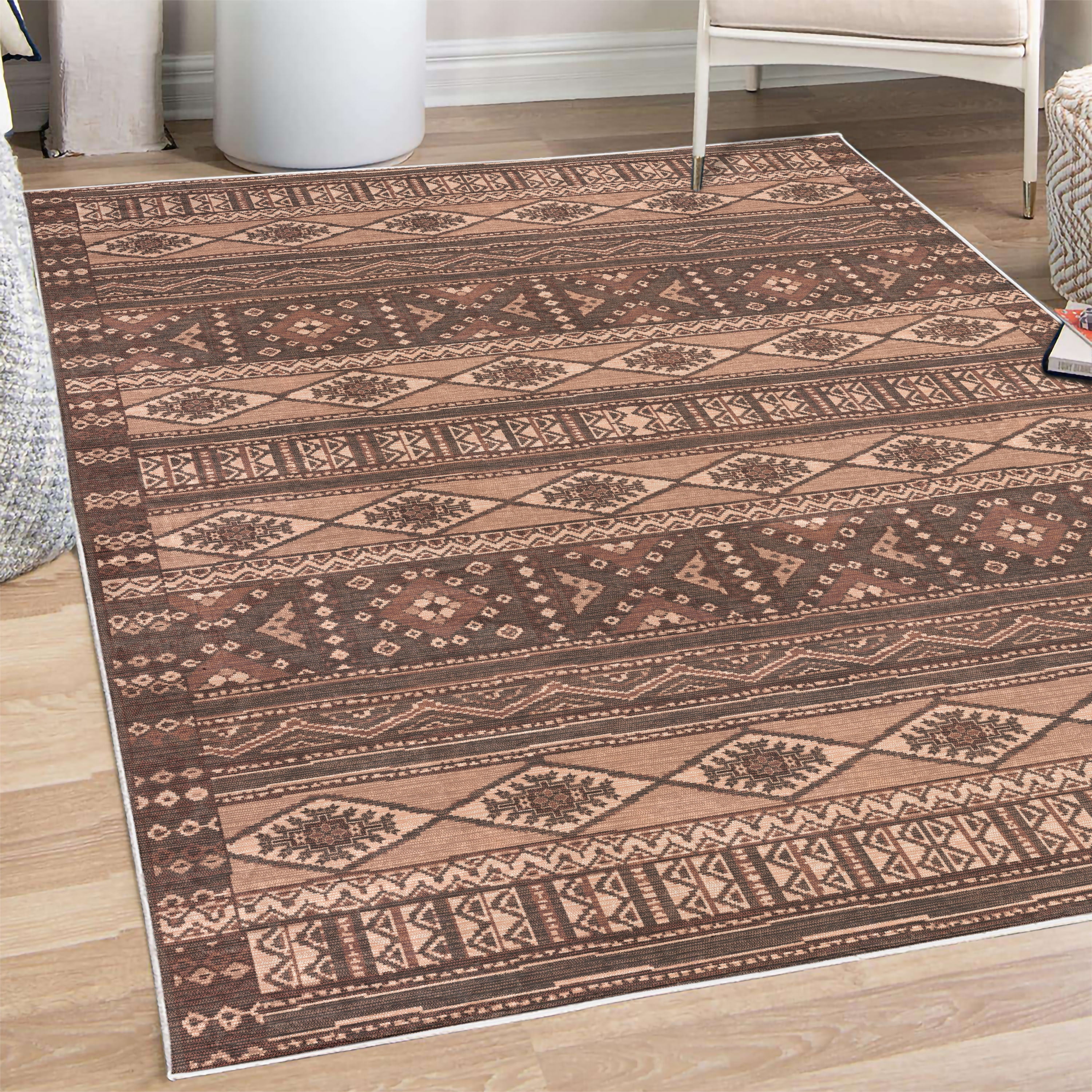 Ikat Decorative Rug, Geometric Tribal Pattern Indigenous Art Style Old ...