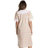 Dreamcrest Short Sleeve Zipper Front Duster 8513-2-1X (Plaid 2 - Yellow ...