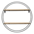 Truu Design Gurdon Contemporary Decorative Round Metal Frame Wall Shelf ...