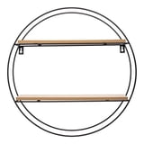 Truu Design Gurdon Contemporary Decorative Round Metal Frame Wall Shelf ...
