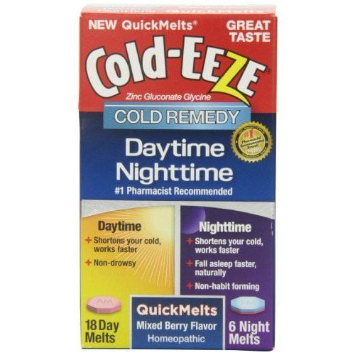 Cold-Eeze Daytime/Nighttime Quickmelt Tablets, Mixed Berry Flavor, 24 ...