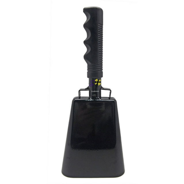 9.6 inch Black Bell Black Handle Cowbell with Stick Grip Handle Used ...