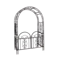 Plow & Hearth Montebello Scrollwork Metal Garden Arbor - Walmart.com